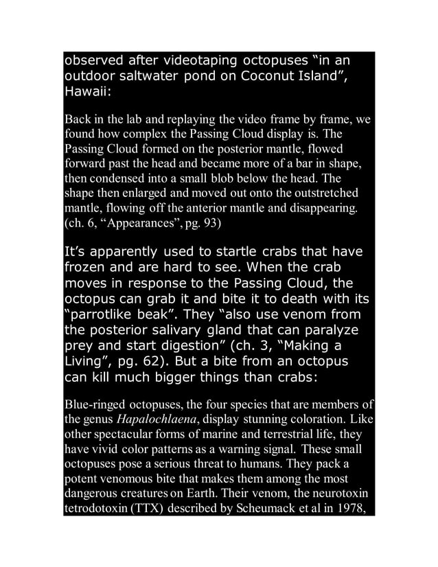 Octopus the ocean’s intelligent invertebrate- a natural history, . | DOCX