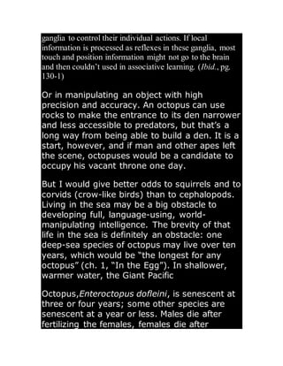 Octopus the ocean’s intelligent invertebrate- a natural history, . | DOCX