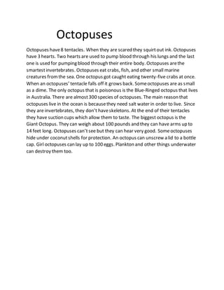 Octopuses | DOCX