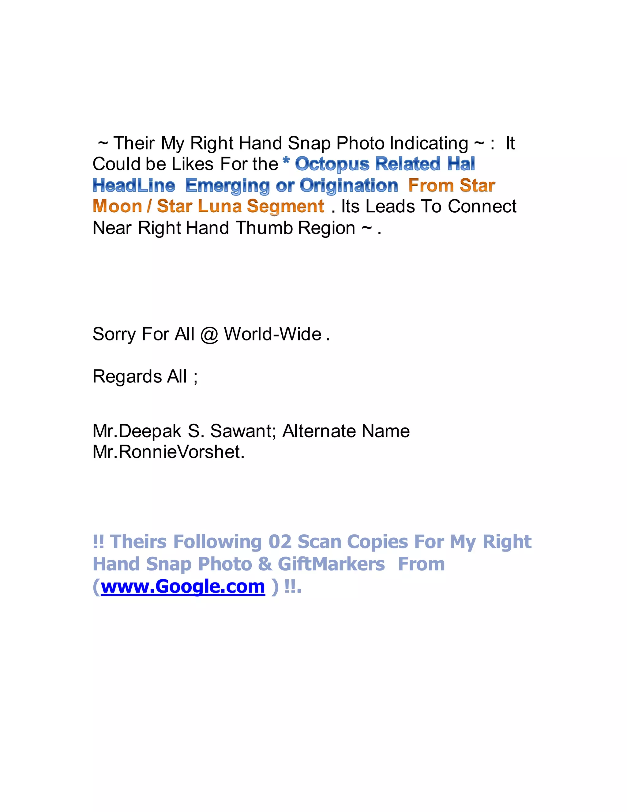 Octopus hal headline from giftmarkers . | PDF