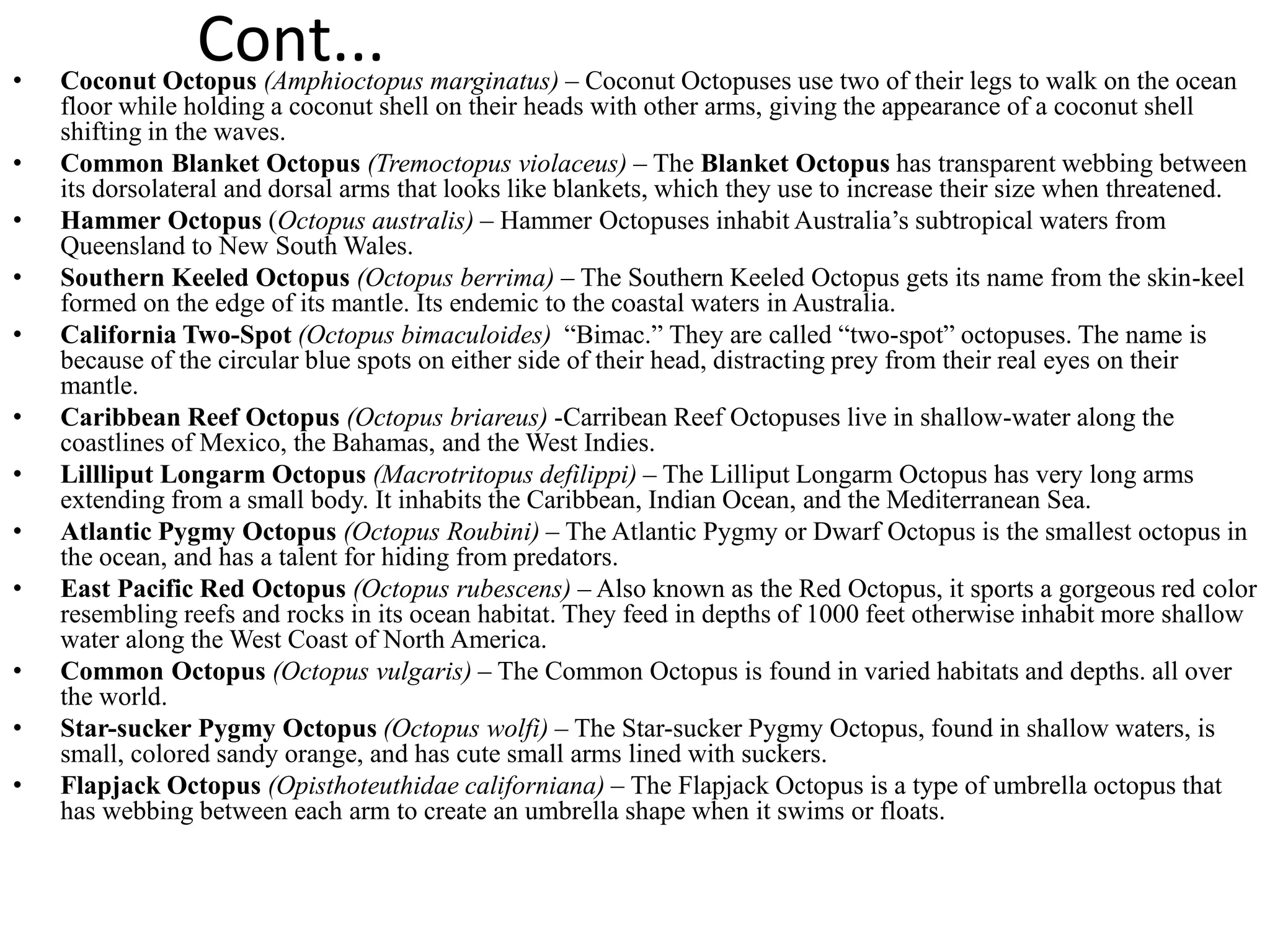 Octopus taxonomy and Biology.pptx