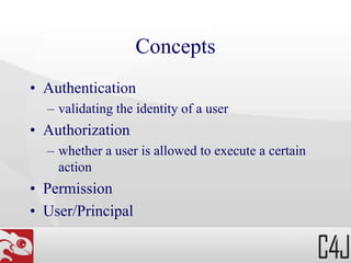 Octopus framework; Permission based security framework for Java EE | PPTX