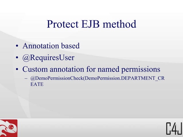 Octopus framework; Permission based security framework for Java EE | PPT
