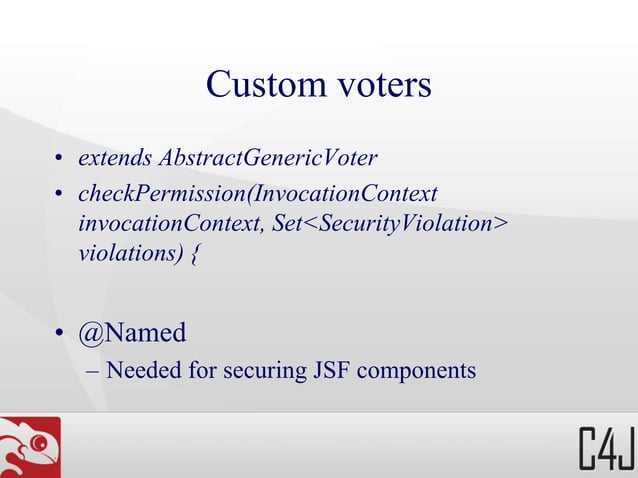 Octopus framework; Permission based security framework for Java EE | PPT