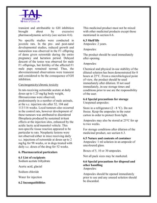 Octreotide Acetate Injection Taj Pharma SmPC | PDF
