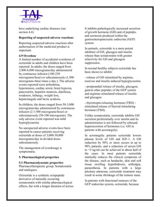Octreotide Acetate Injection Taj Pharma SmPC | PDF