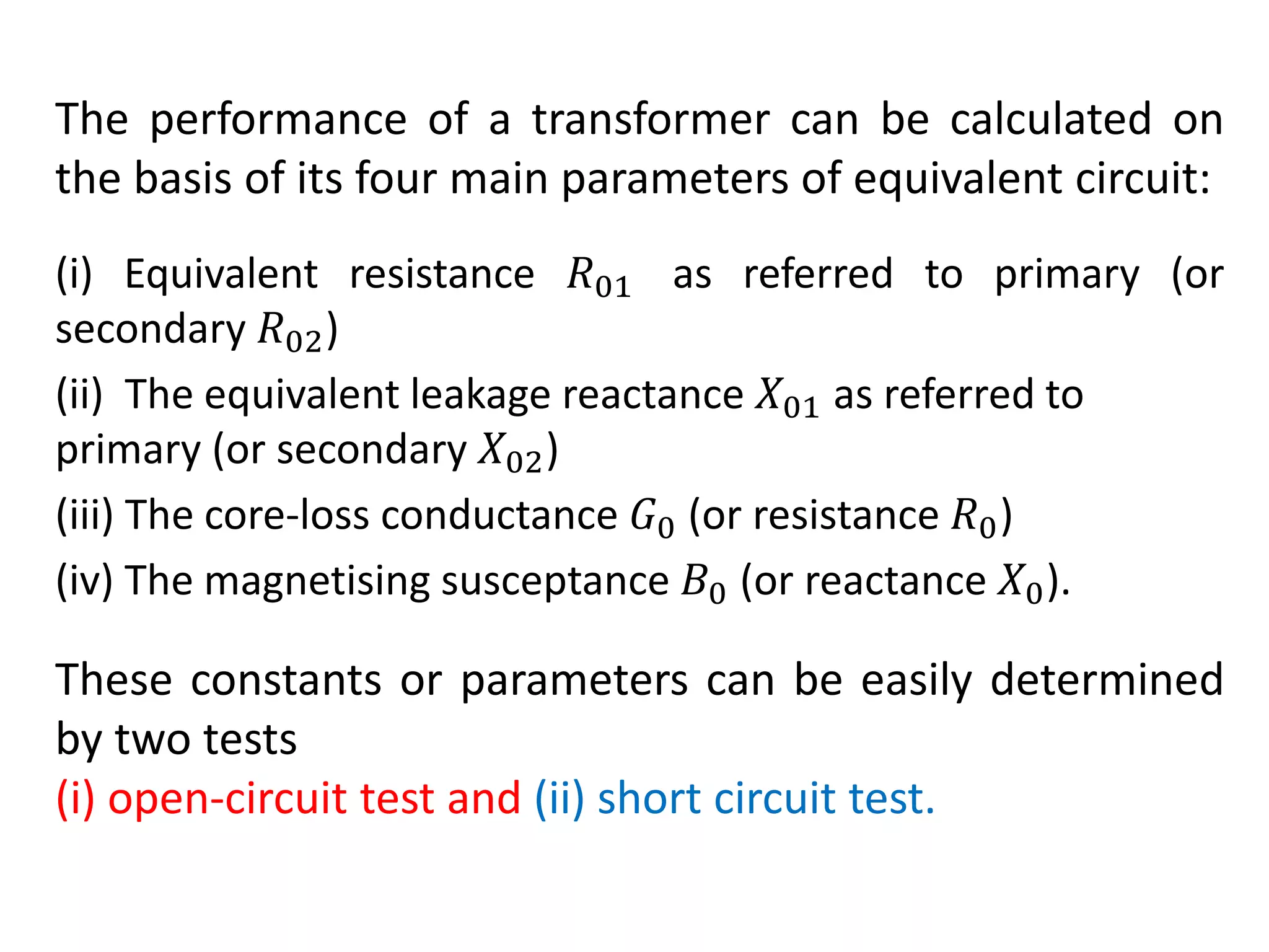 Transformer Open Circuit And Short Circuit Test Pptx Computer