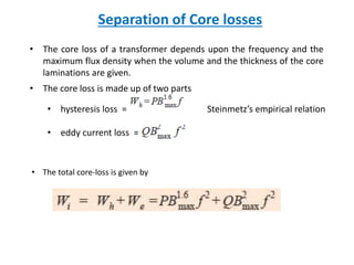 Transformer: Open Circuit and Short Circuit Test | PPTX