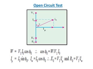 Transformer: Open Circuit and Short Circuit Test | PPTX