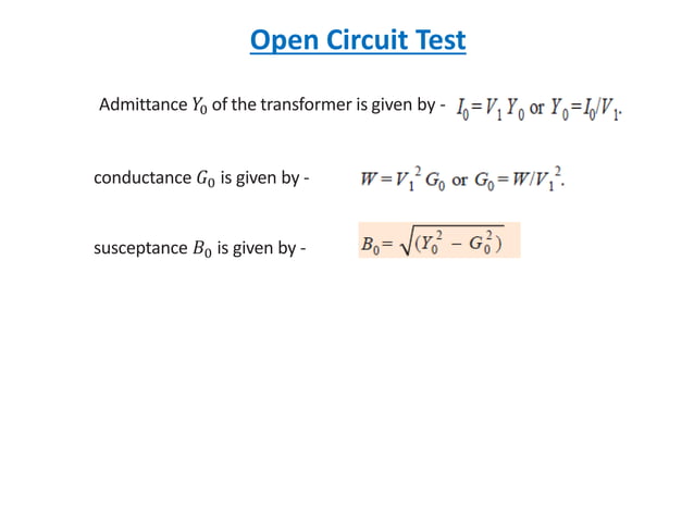 Transformer Open Circuit And Short Circuit Test Pptx Computer