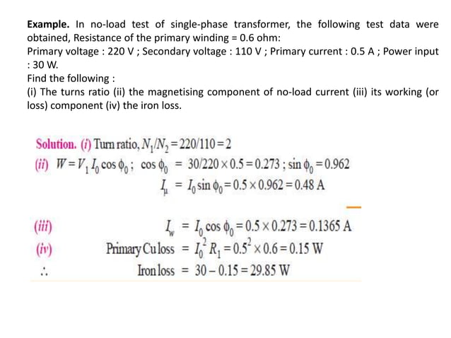 Transformer Open Circuit And Short Circuit Test Pptx Computer