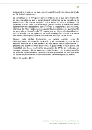 Sensibilidad Y Especificidad De La Tomografía Axial Computarizada Para ...