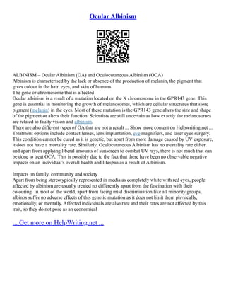 Ocular Albinism | PDF