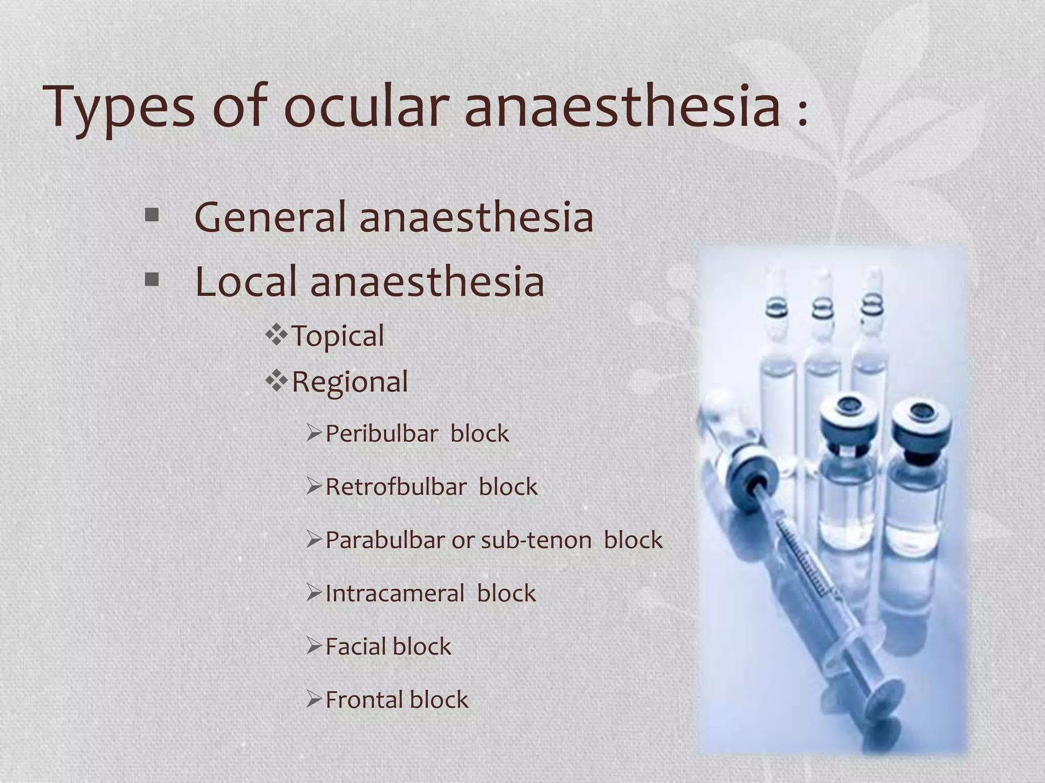 Ocular anaesthesia | PPTX