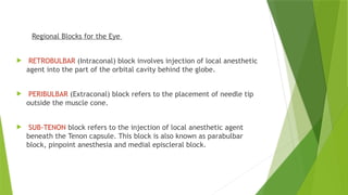 Presentation onOCULAR ANAESTHESIA in ophthalmology | PPTX