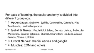 Introduction to the Ocular Anatomy part one Ocular Anatomy 1.pptx