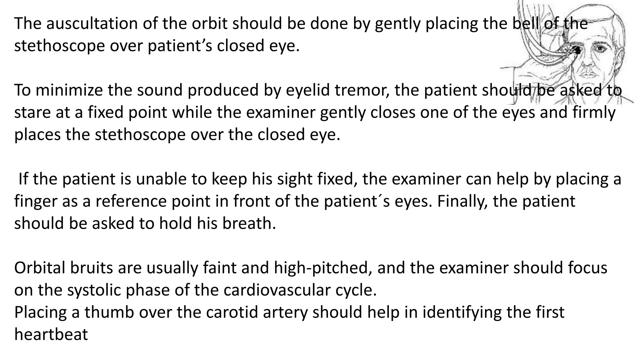 Ocular/ orbital auscultation-Technique | Ocular Bruits| Conditions ...