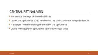 OCULAR CIRCULATION, arterial supply and venous drainage of the eye.pptx