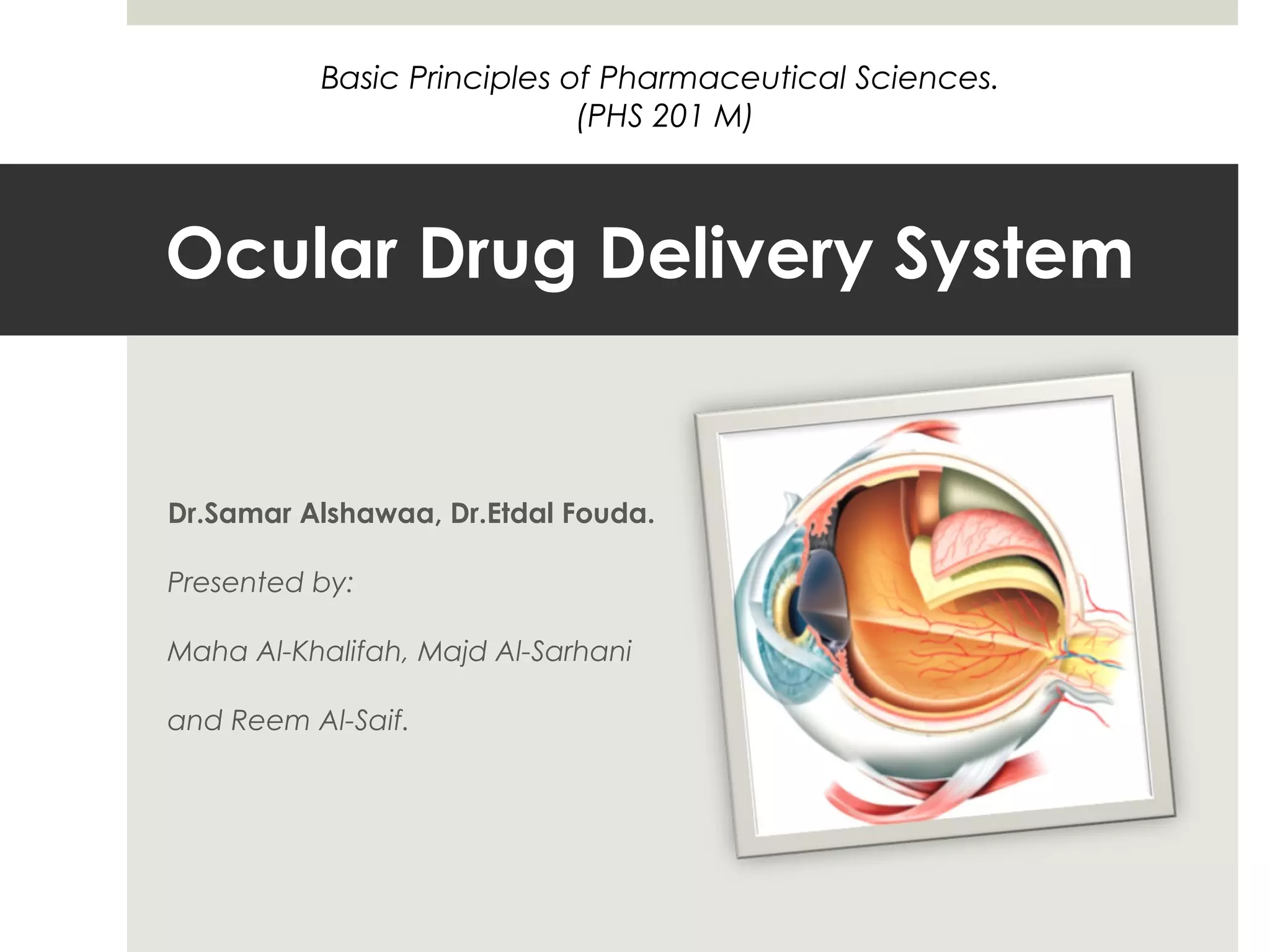 Ocular Drug Delivery System. | PPT