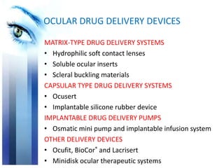 Ocular delivery system | PPTX