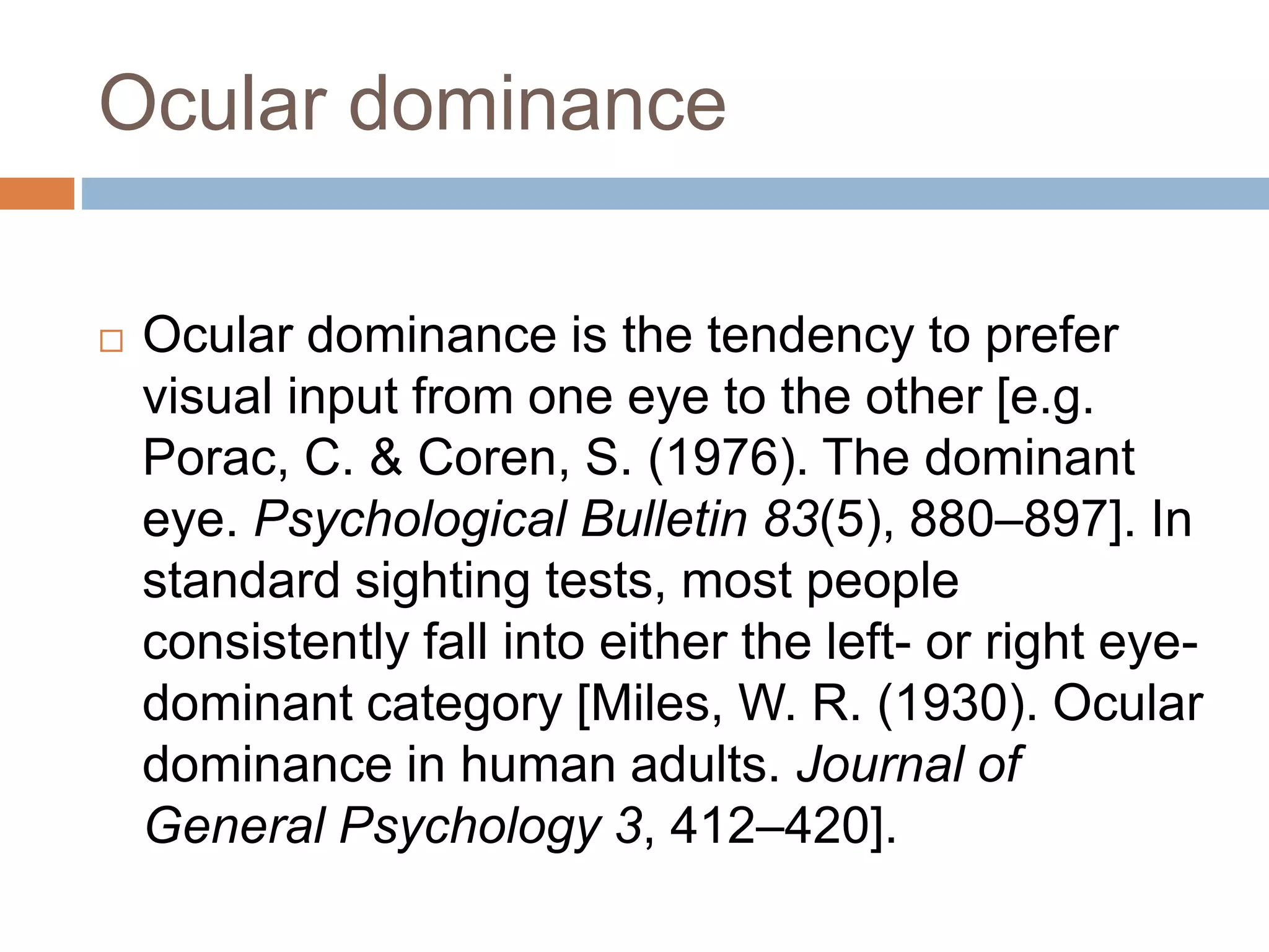 Ocular Dominance | PPTX