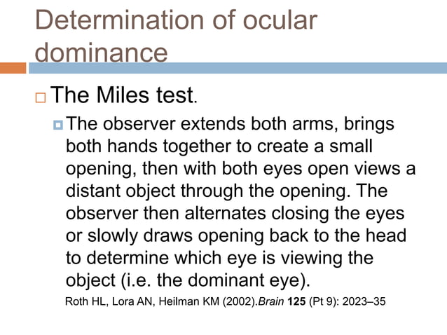 Ocular Dominance | PPTX | Eye and Vision Conditions | Diseases and ...
