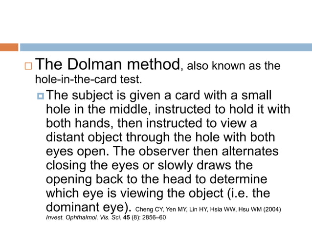 Ocular Dominance | PPTX | Eye and Vision Conditions | Diseases and ...