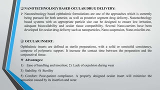 Ocular Drug Delivery System(OCDDS) | PPT