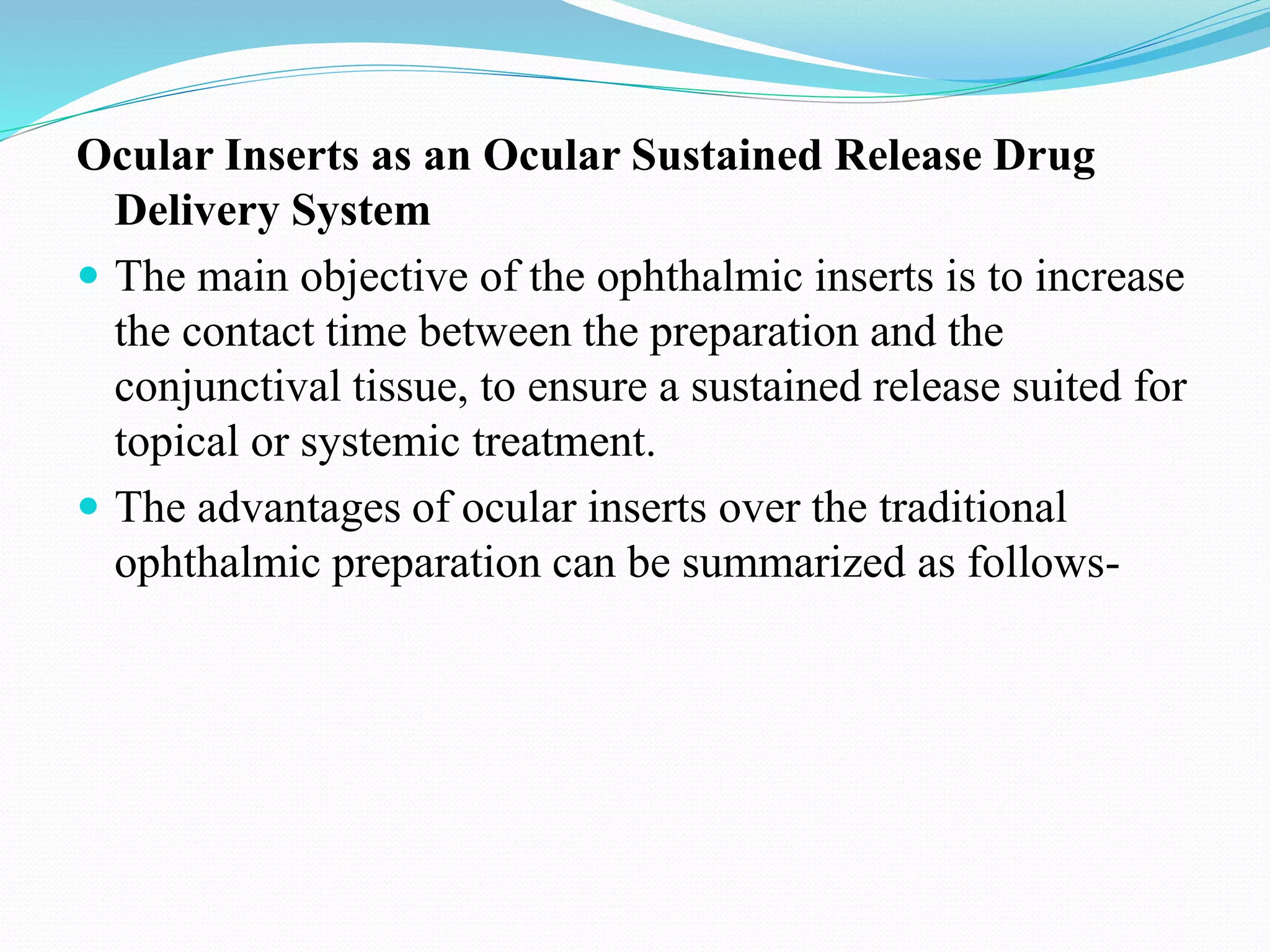 Ocular drug delivery system | PPTX | Eye and Vision Conditions | Diseases and Conditions