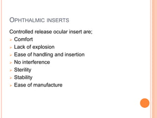 Ocular drug delivery | PPT