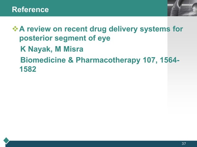 Ocular drug delivery ppt | PPTX | Eye and Vision Conditions | Diseases and Conditions