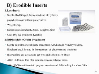 Ocular drug delivery system | PPTX
