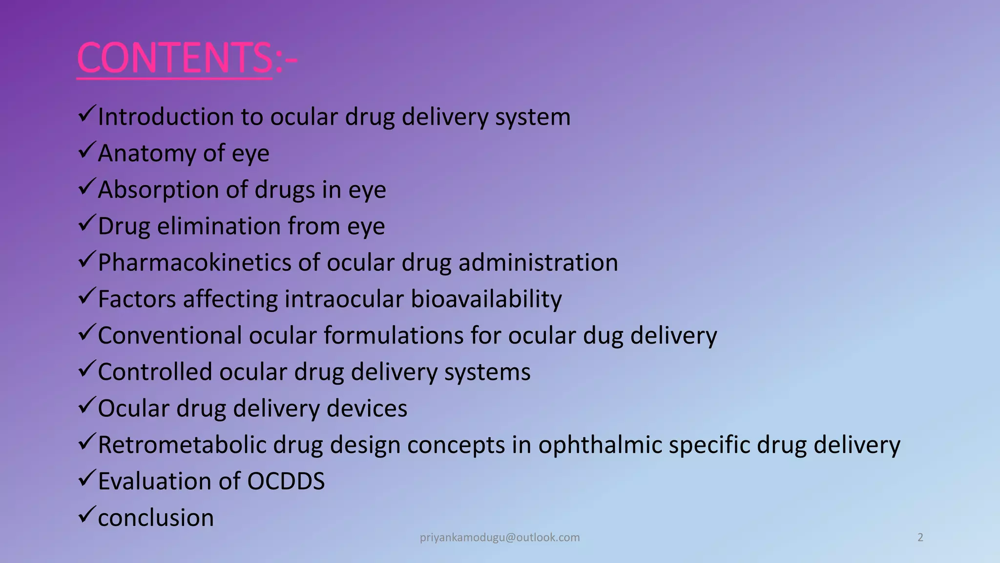 Ocular drug delivery system | PPTX