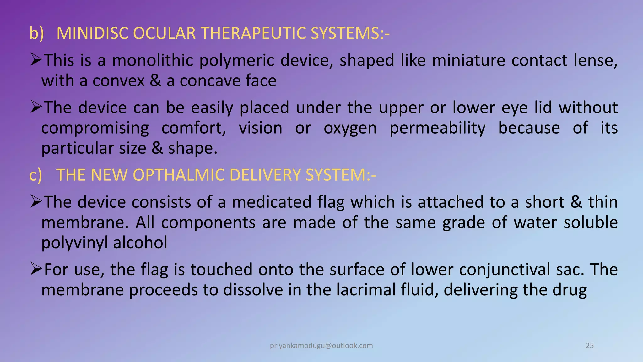 Ocular drug delivery system | PPTX