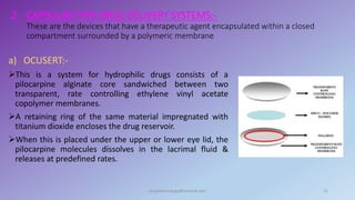 Ocular drug delivery system | PPTX