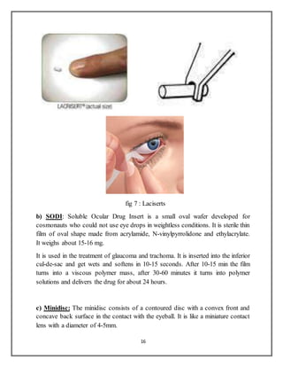 Ocular drug delivery system | DOCX | Eye and Vision Conditions ...