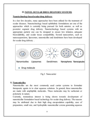 Ocular drug delivery system | DOCX | Eye and Vision Conditions | Diseases and Conditions