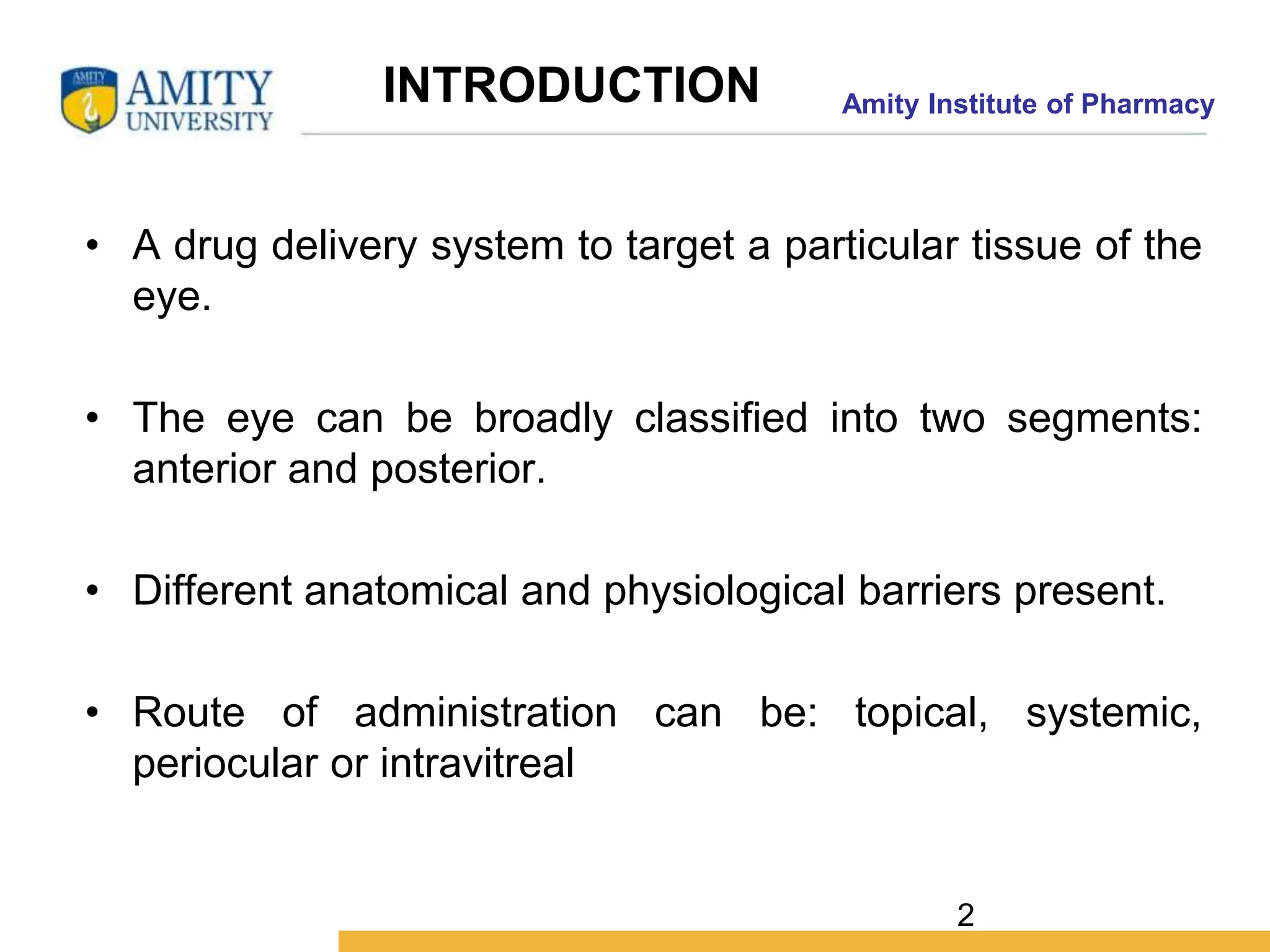 Ocular drug delivery system | PPTX