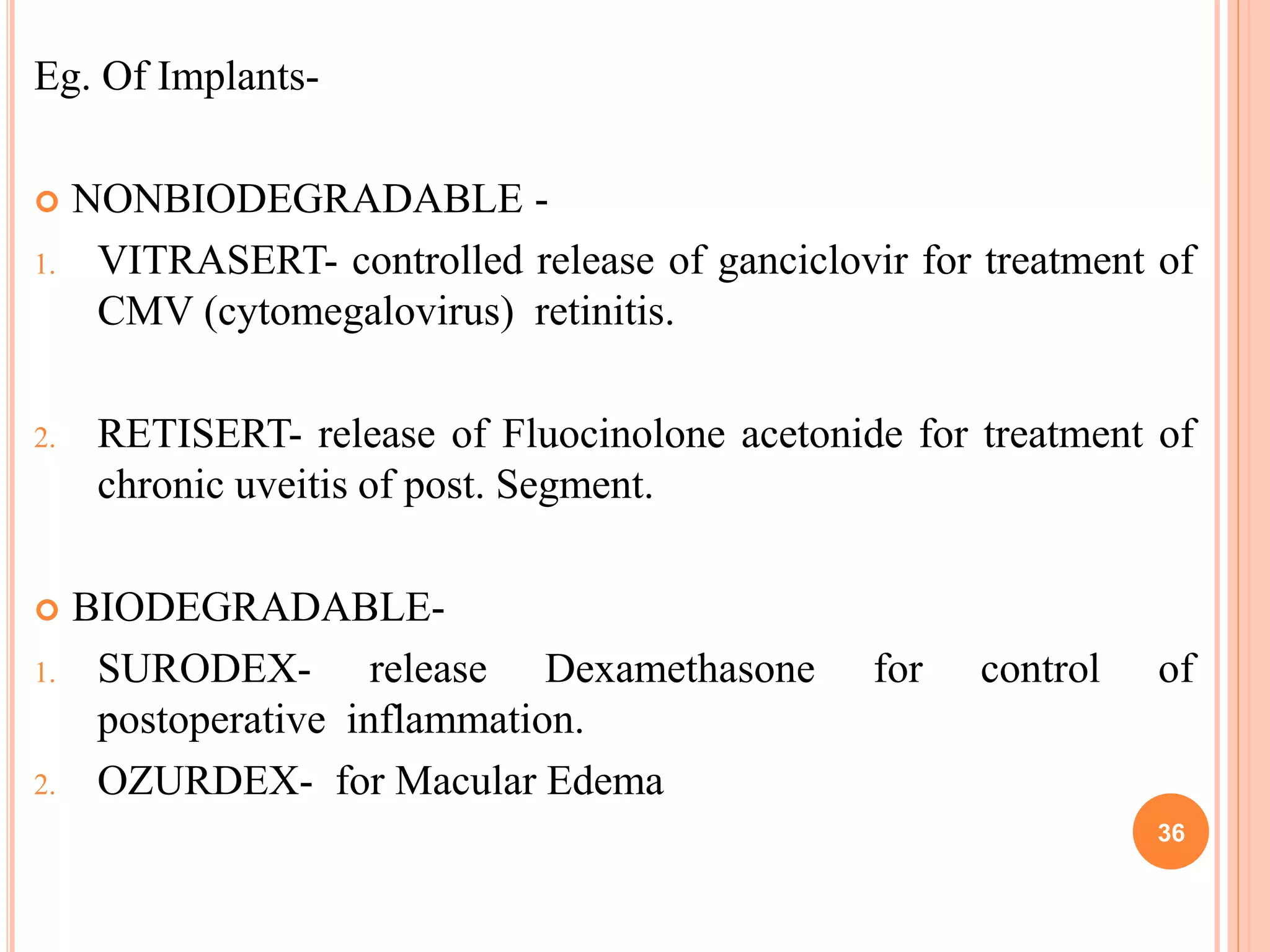 Ocular drug delivery systems | PPTX