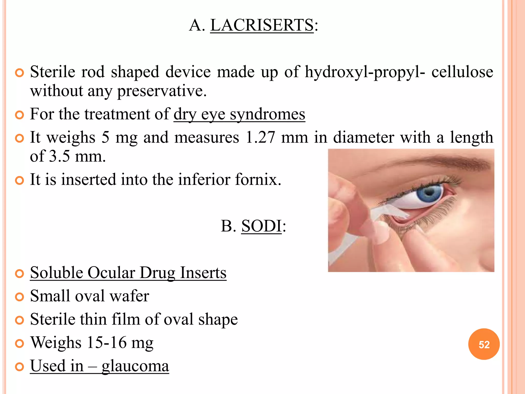 Ocular drug delivery systems | PPTX