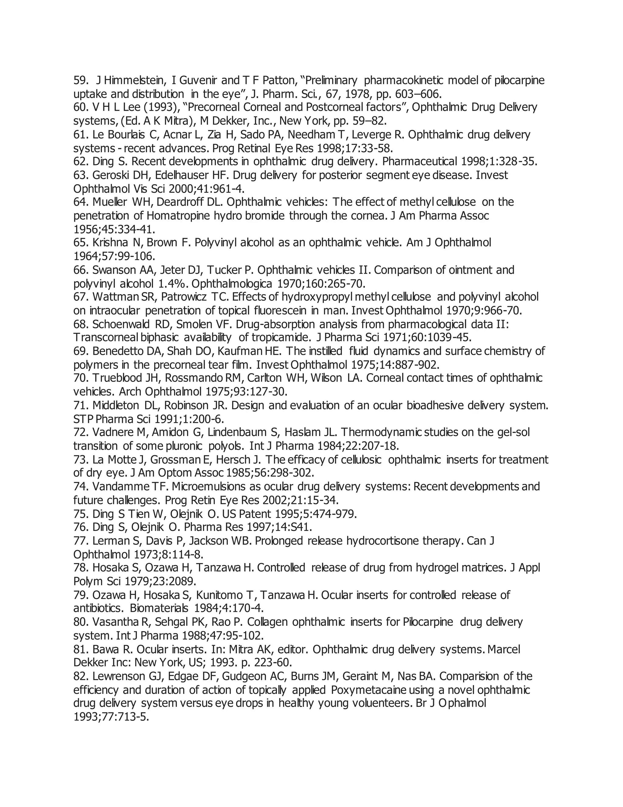 overview of Ocular drug delivery systems | PDF