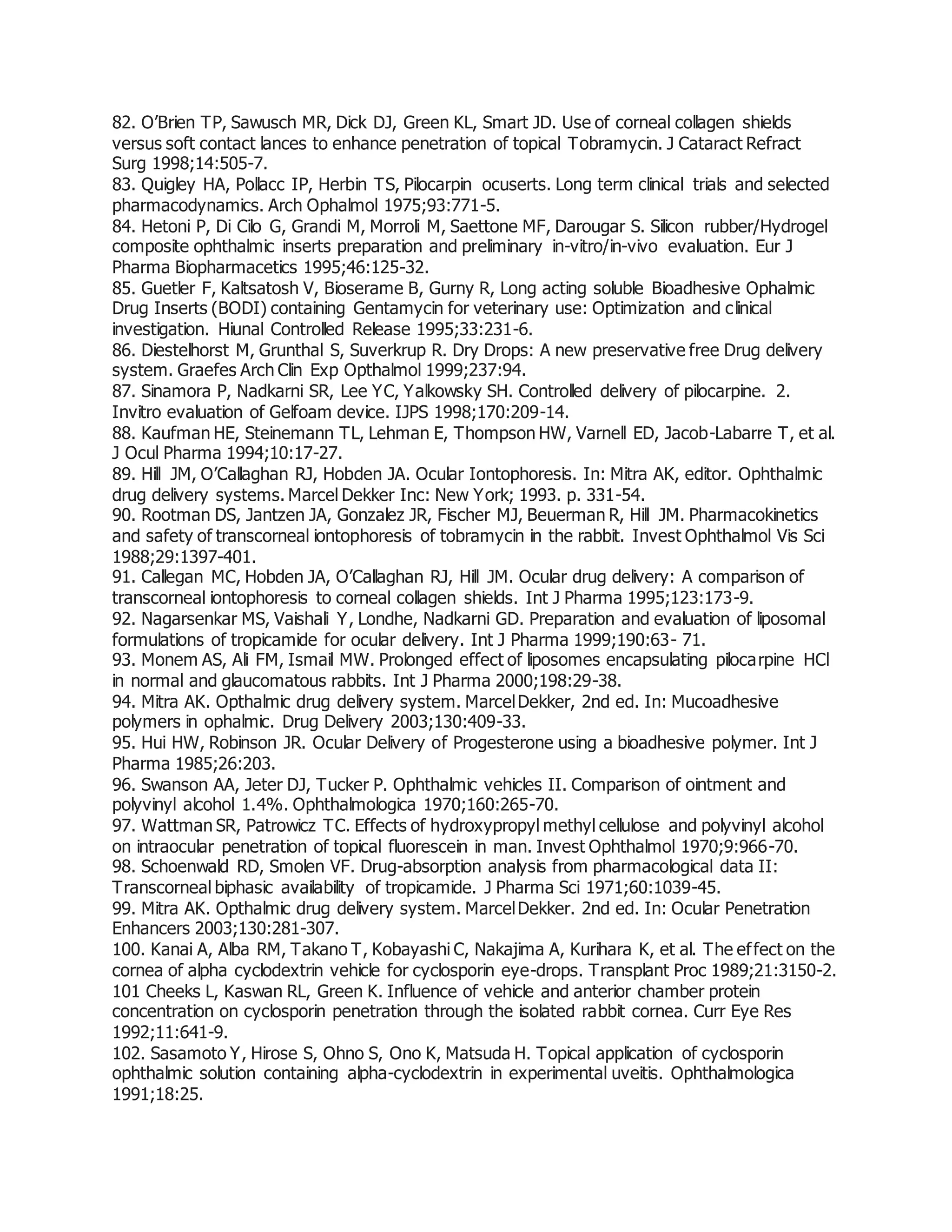 overview of Ocular drug delivery systems | PDF