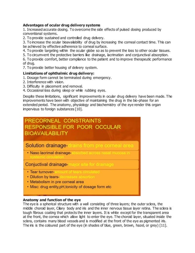 overview of Ocular drug delivery systems | PDF