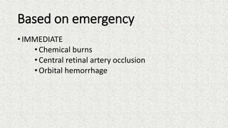 Ocular emergencies | PPTX