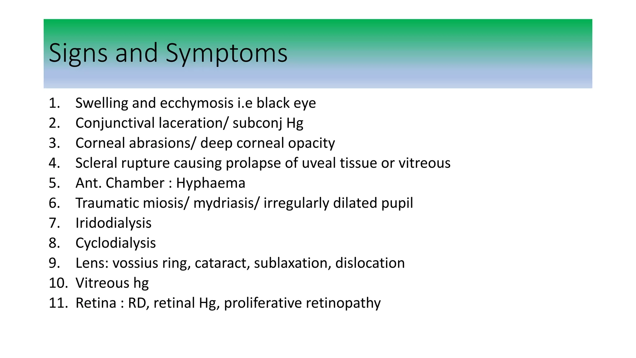 Ocular emergencies | PPTX