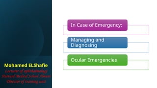 Critical Visions: Understanding and Responding to Eye Emergencies | PPT