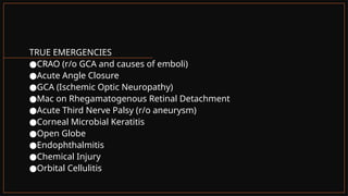 Critical Visions: Understanding and Responding to Eye Emergencies | PPT