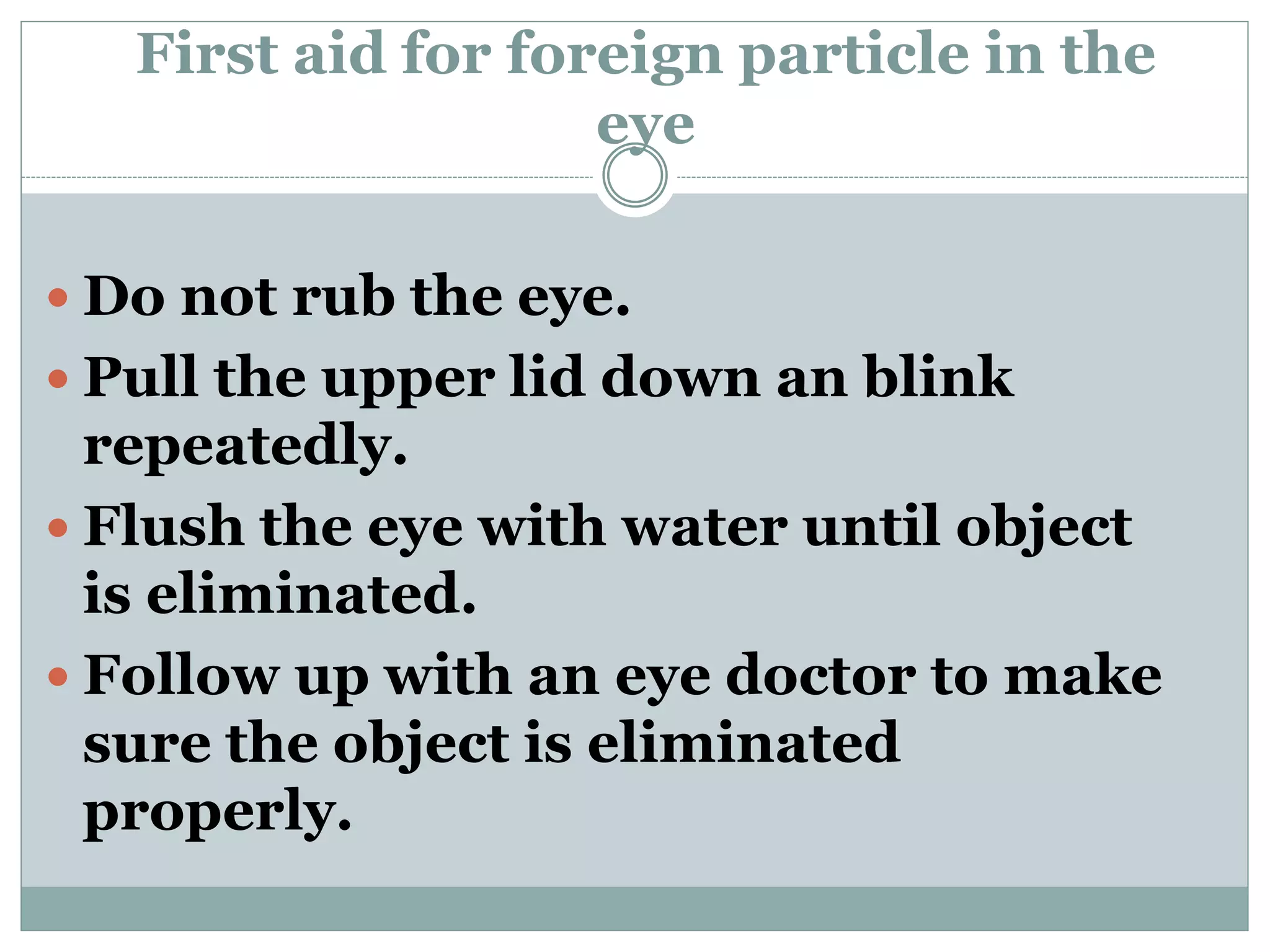 eye first aid | PPTX