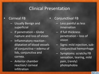 Ocular Foreign Body | PPTX