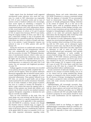 Ocular inflammatory disease and ocular tuberculosis in a cohort of ...